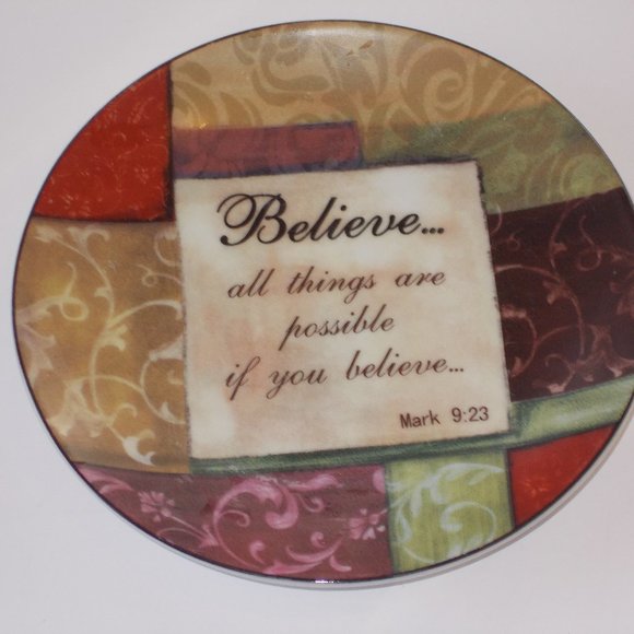 Accents | Vintage Plate Wscripture Approximately 6x6 | Poshmark